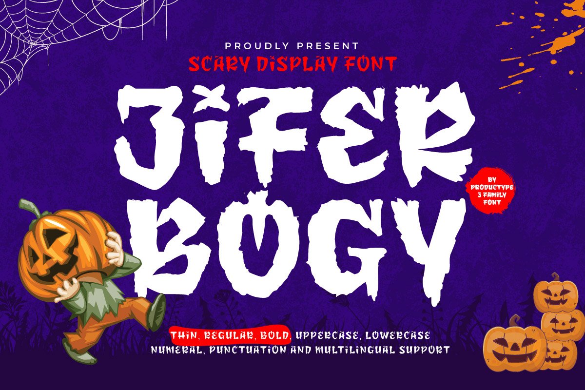Jifer Bogy - Halloween Display Font - Productype